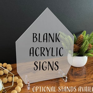 Blank Acrylic Table Sign With Optional Stands, Blank Table Numbers Sign ...