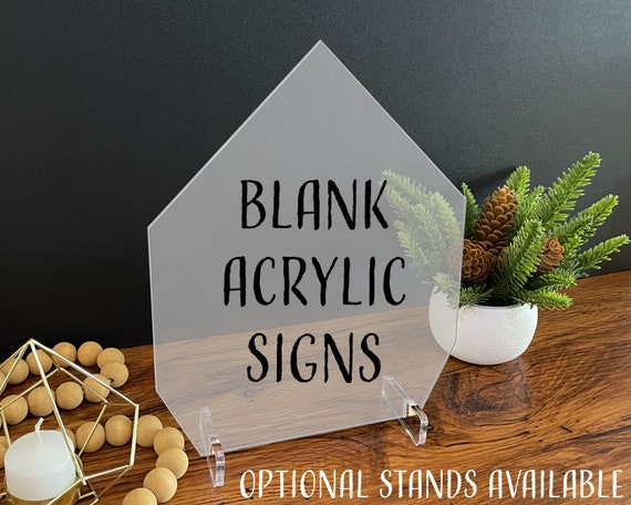 Blank Acrylic Table Sign With Optional Stands Blank Table - Etsy
