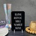 Blank Acrylic Table Sign With Optional Stands, Blank Table Numbers Sign ...