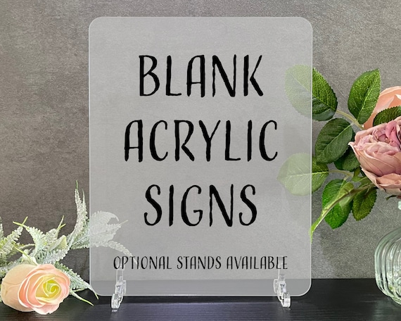 Blank Acrylic Table Sign With Optional Stands Blank Table - Etsy