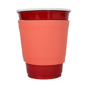 25 Blank Coffee Sleeves, Coral NEOPRENE Coffee Sleeves, Solo® Cup ...