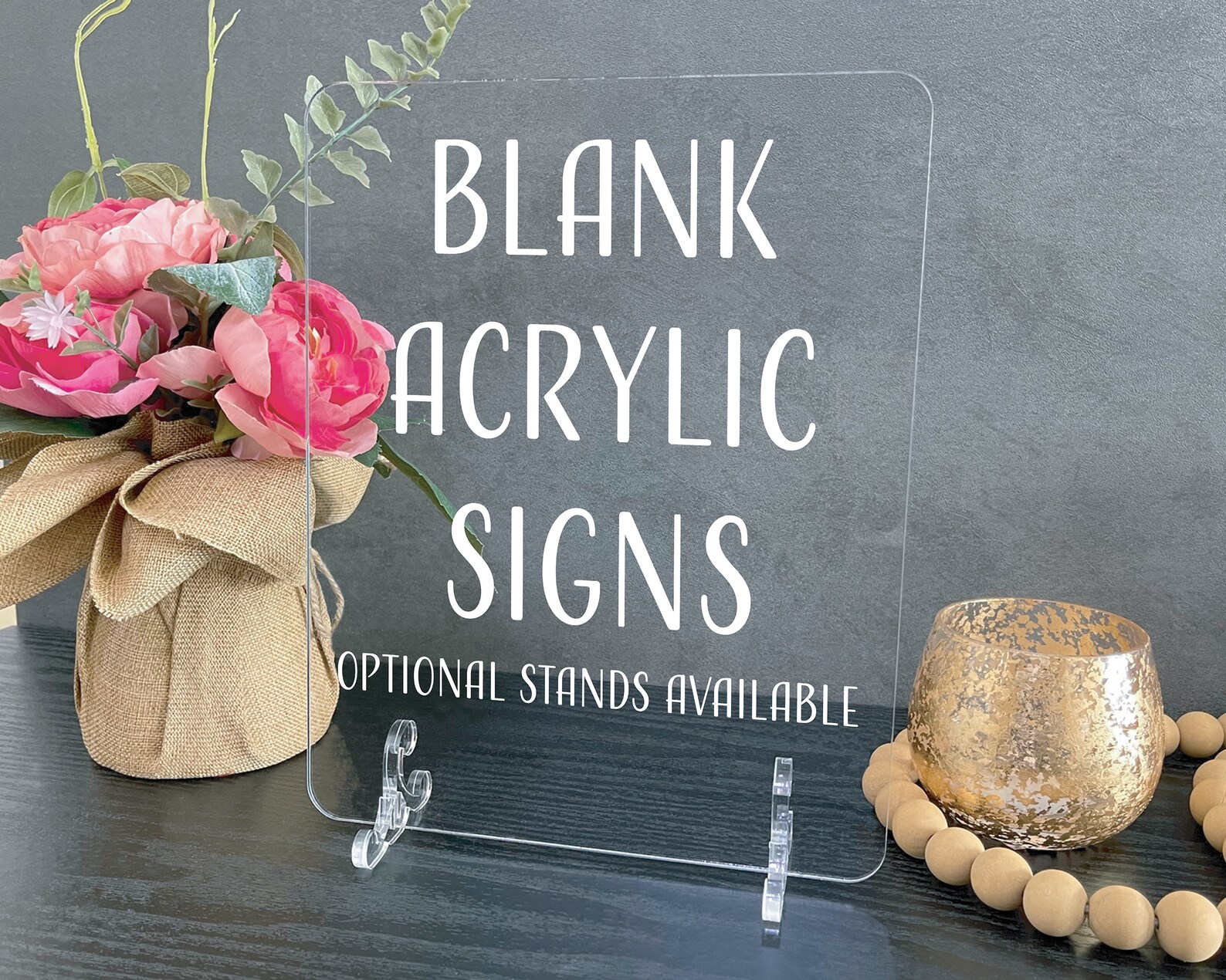 Blank Acrylic Table Sign With Optional Stands Blank Table - Etsy