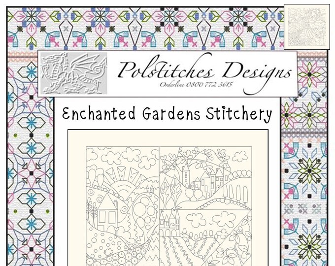 Enchanted Garden Stitchery Stitchery - With Pre-printed Fabri - Etsy