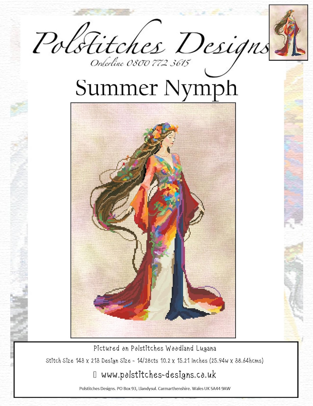 Summer Nymph Cross Stitch PDF - Digital Chart - Etsy