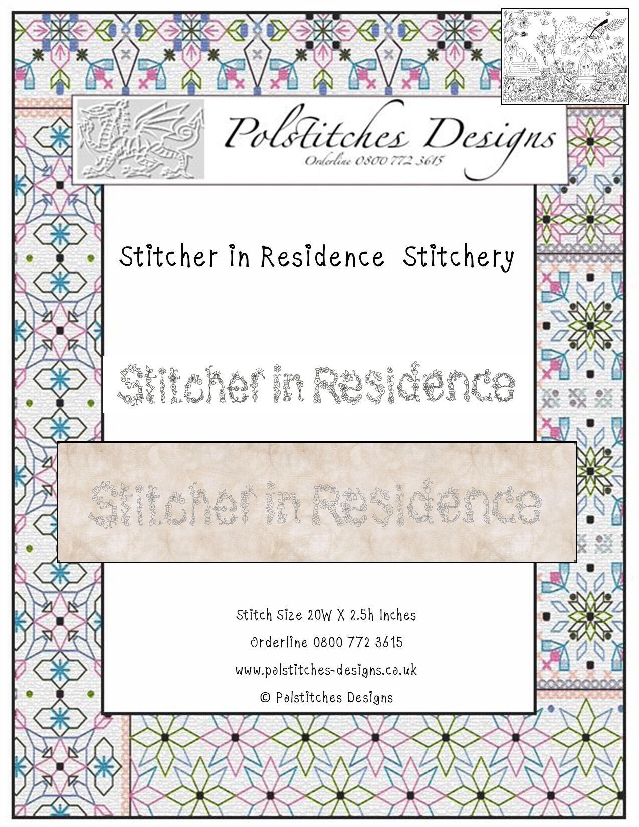 Stitcher in Residence Stitchery pattern with pre-printed | Etsy