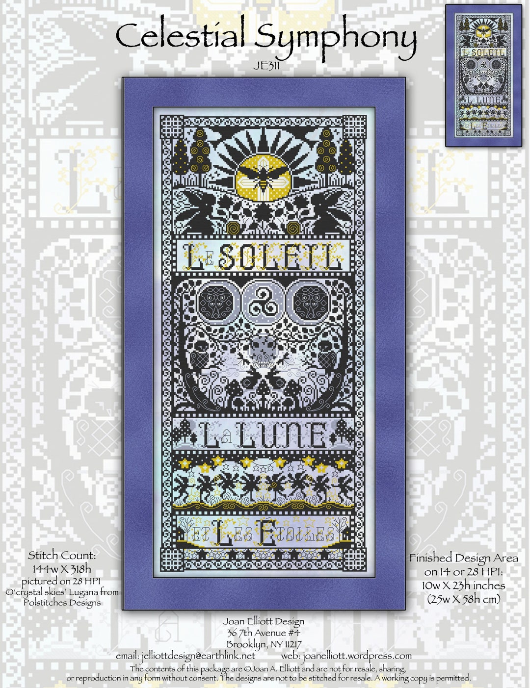 Celestial Symphony Cross Stitch Chart by Joan Elliott - Etsy