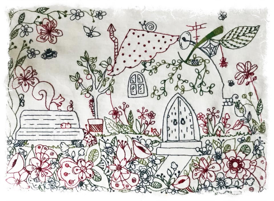 Flower Garden Stitchery Pattern With Pre-printed Fabric | Etsy