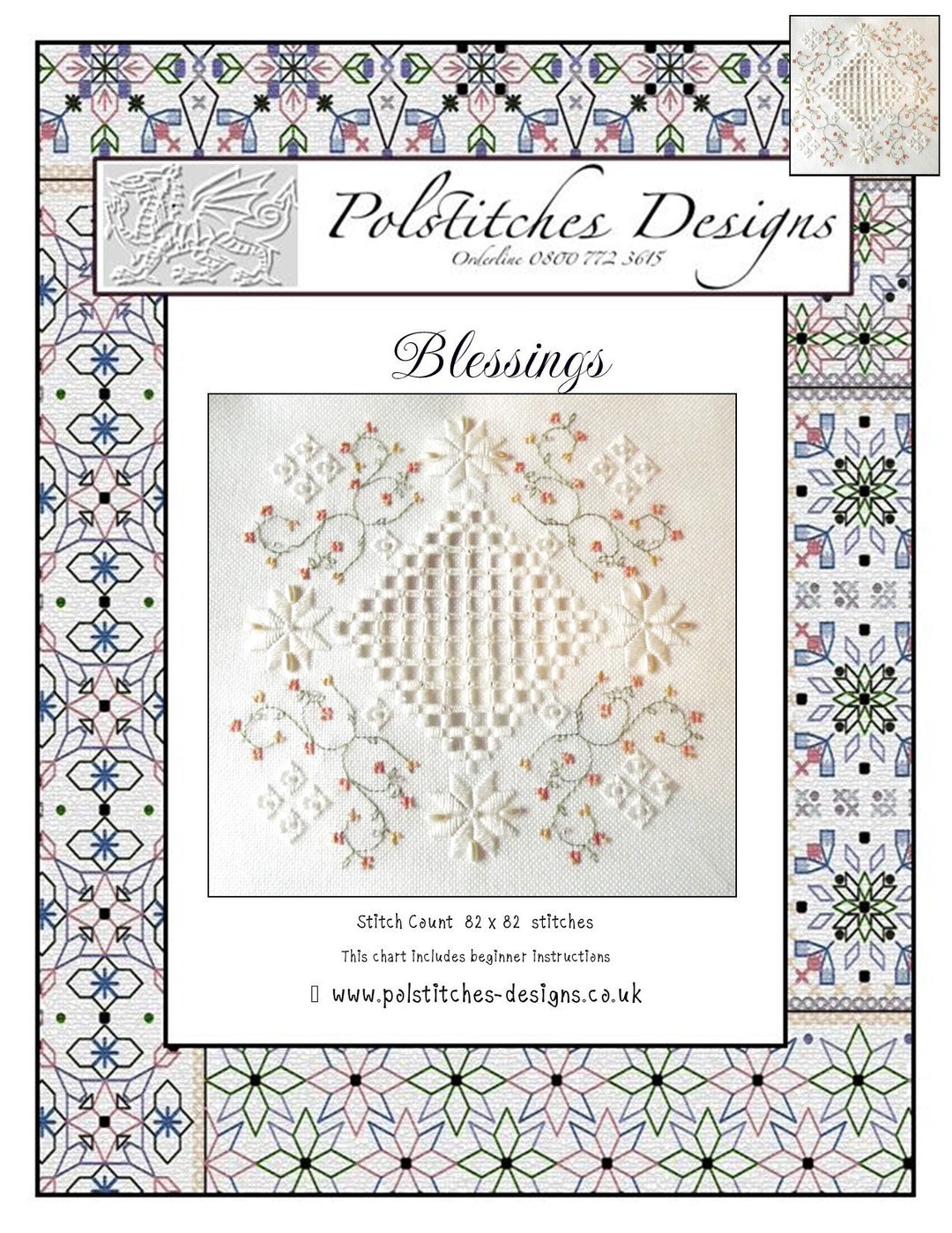 Blessings Hardanger chart - Etsy