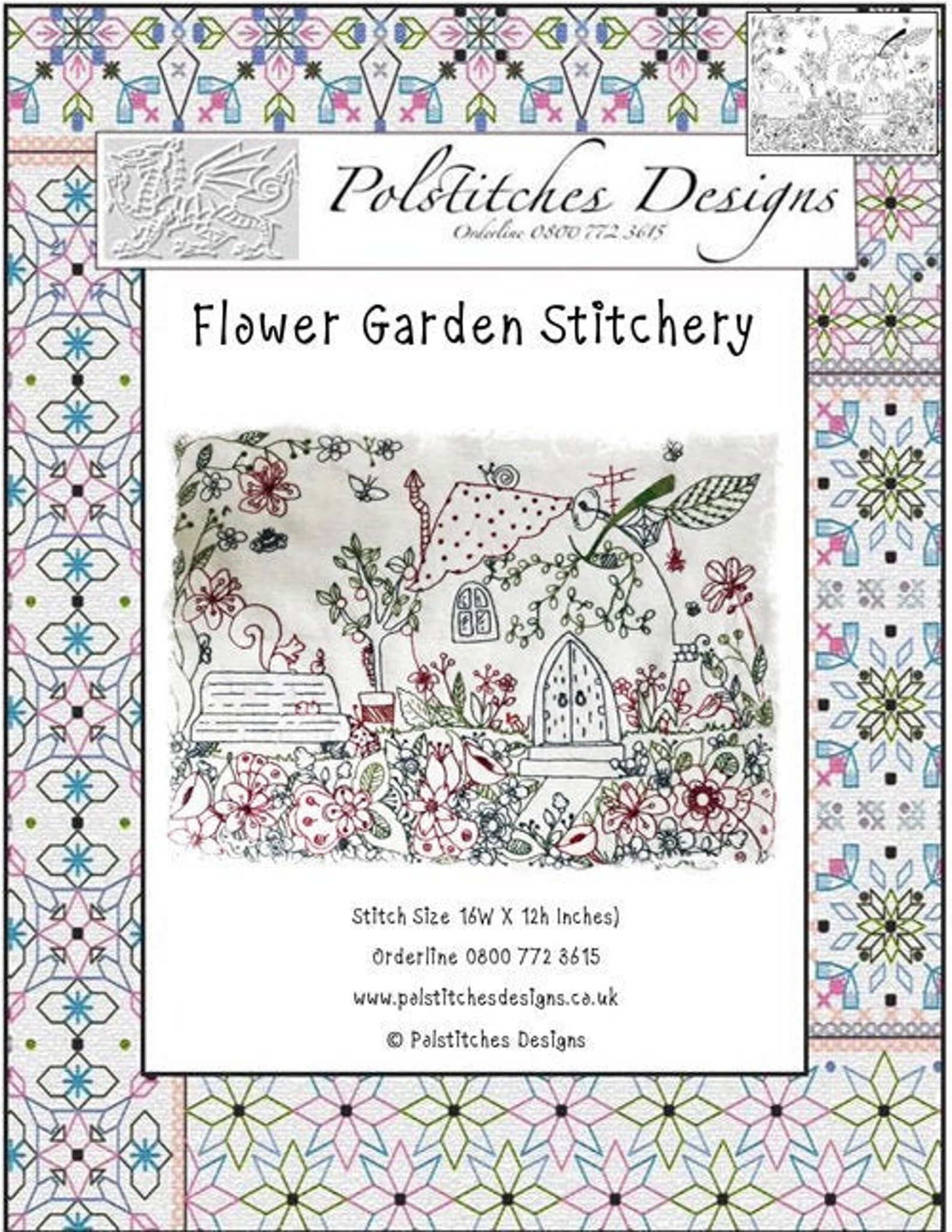 Flower Garden Stitchery Pattern With Pre-printed Fabric - Etsy UK