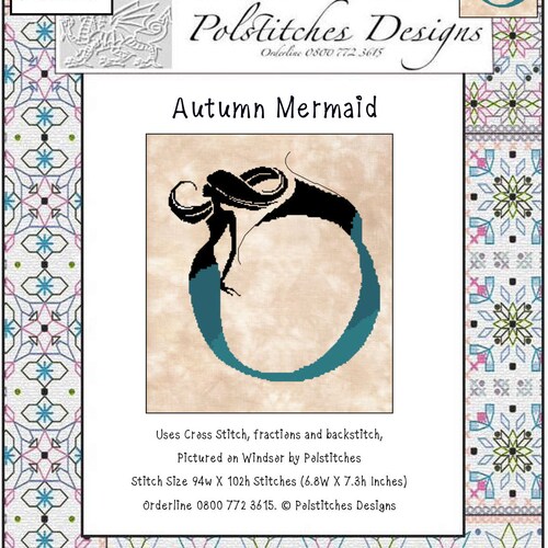 Mermaid Chart Counted Cross Stitch Pattern Craft PDF - Etsy
