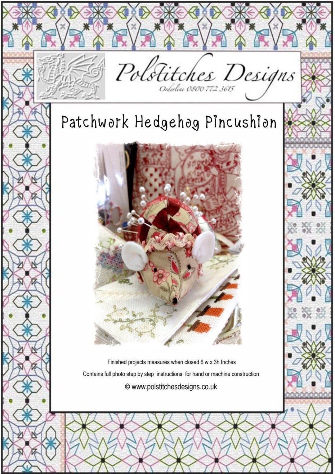 The Patchwork Hedgehog Pincusion - Printed Chart - Etsy