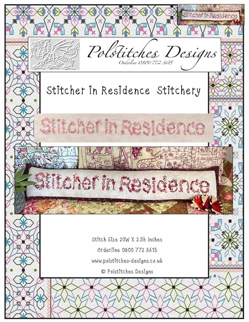 Stitcher in Residence Stitchery Pattern With Pre-printed - Etsy UK
