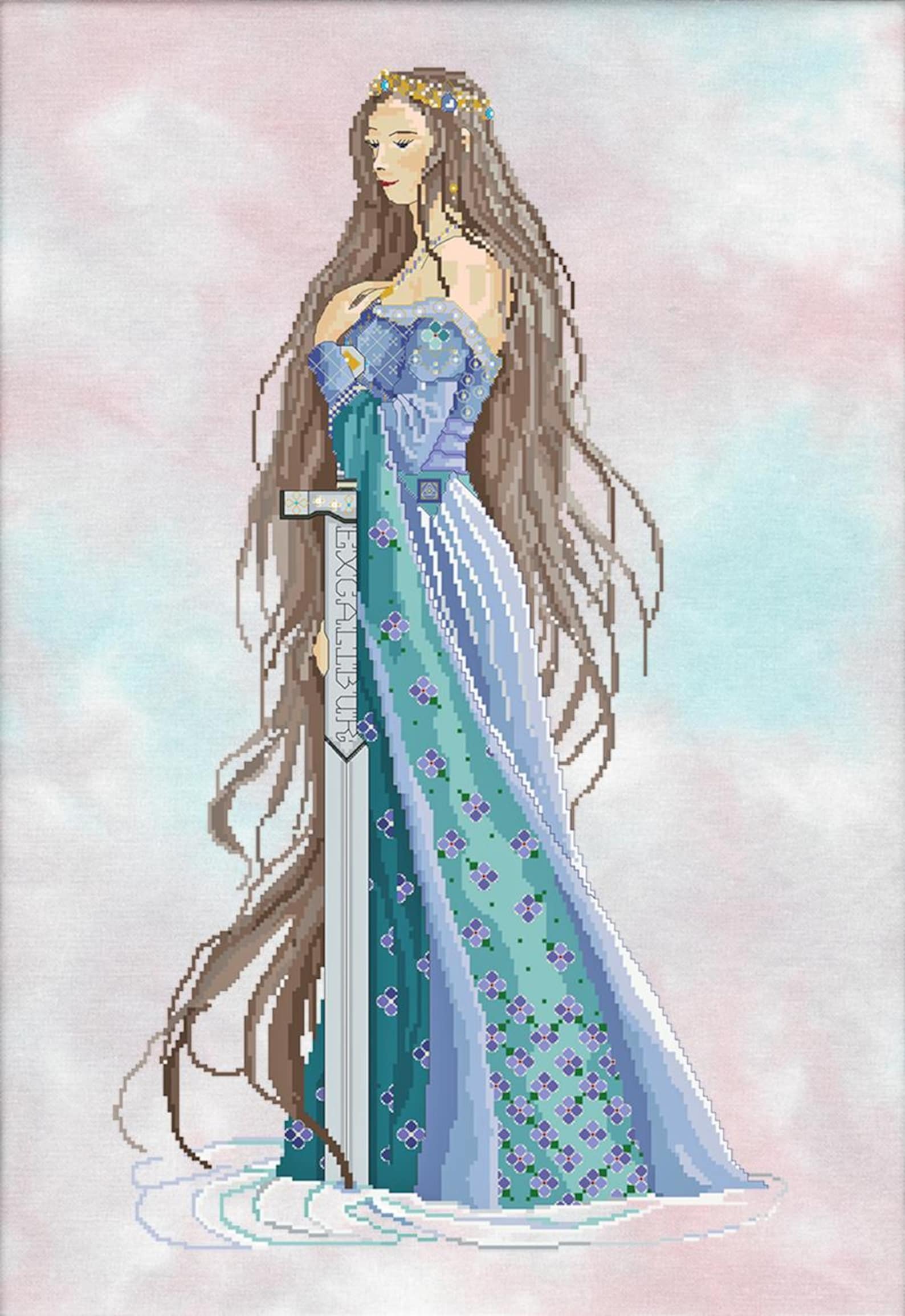 Nimue-lady of the Lake - Digital PDF Cross Stitch Chart - Etsy