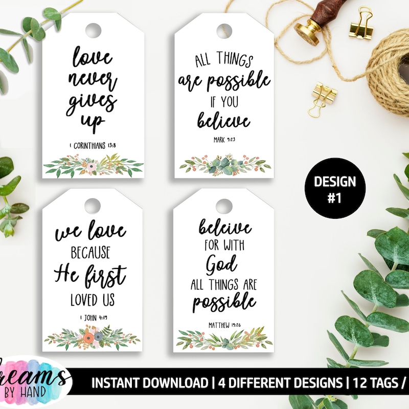 Bible Verse Tags - Etsy