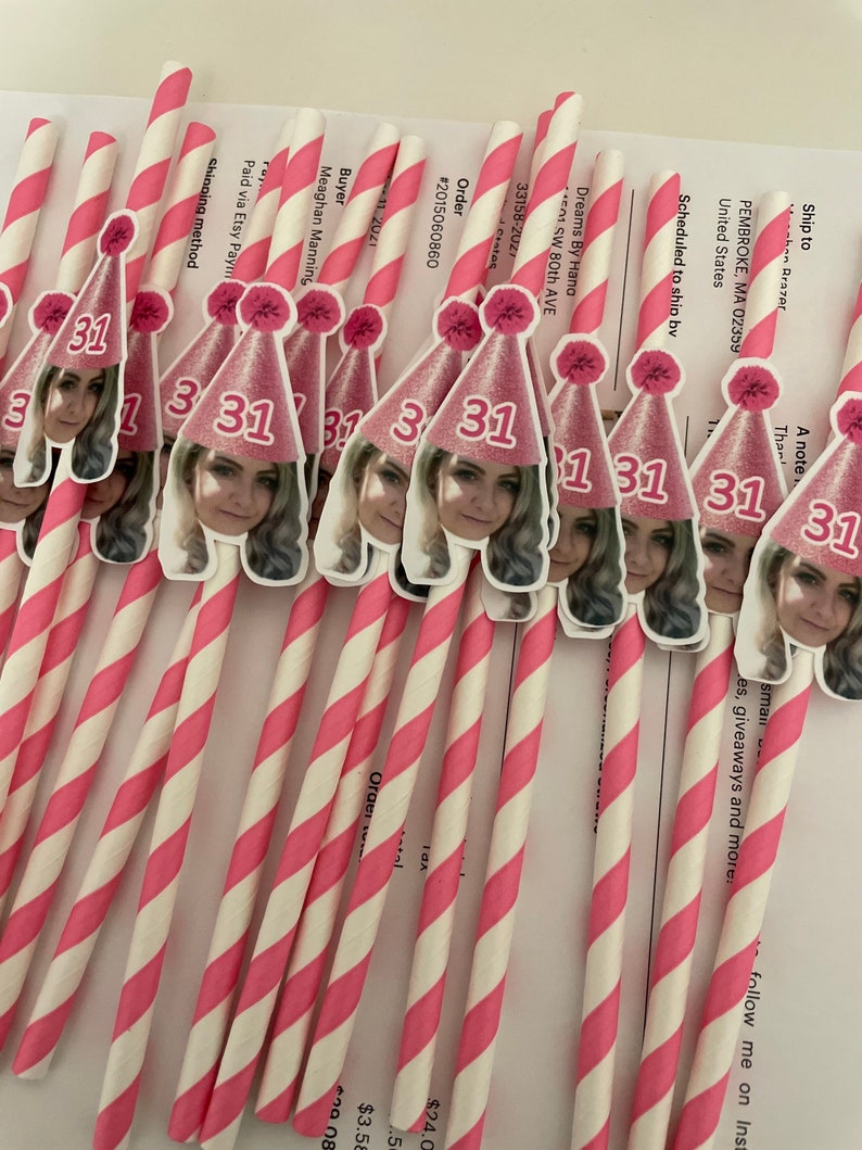 Custom Face Paper Straws Personalized Face Party Straws With - Etsy