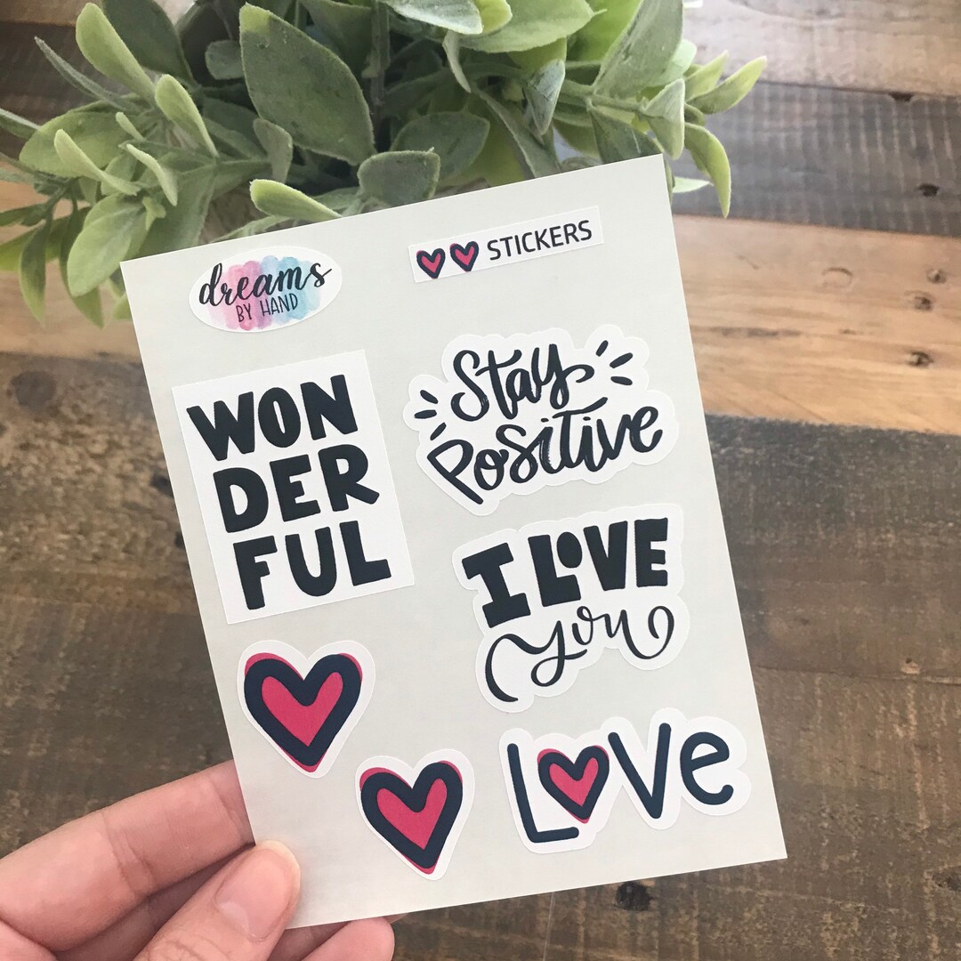 Stay Positive Stickers, Encouragement Stickers , Agenda Tickers, Love ...