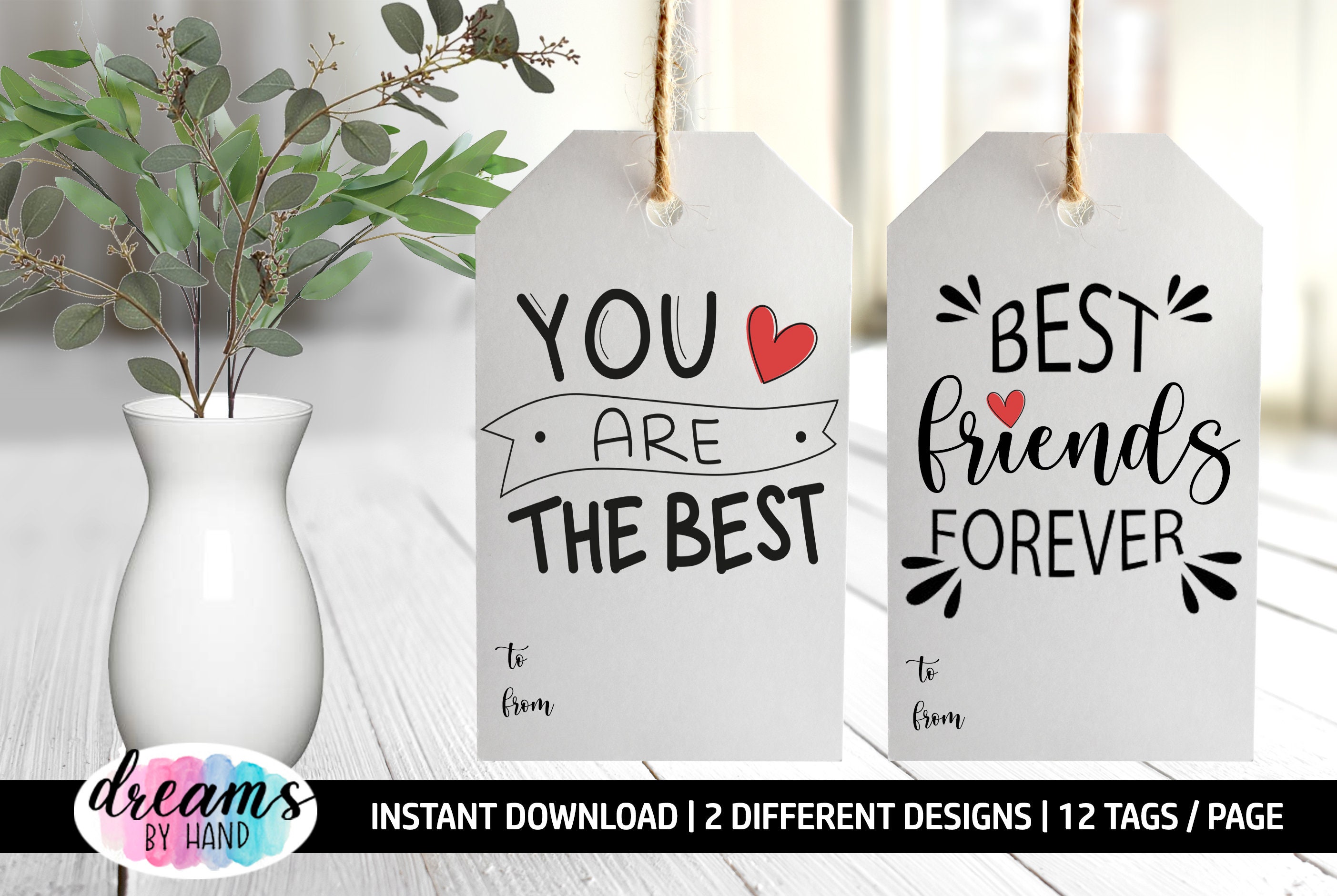 Friendship Tags Best Friends Gift Tags Instant Download - Etsy