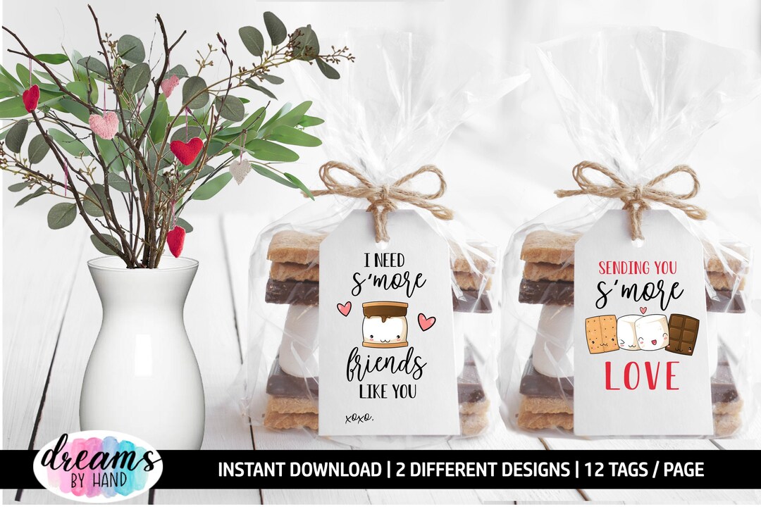 Printable Valentine's Day Tags, S'more Friends Tags, S'more Tags ...