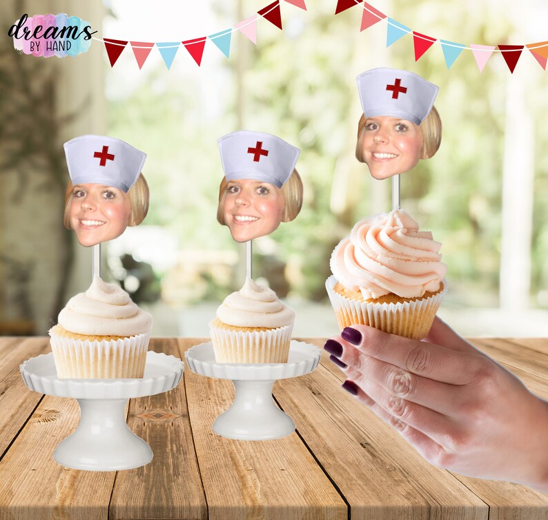 Nurse Photo Cupcake Toppers Graduation Cupcake Toppers - Etsy
