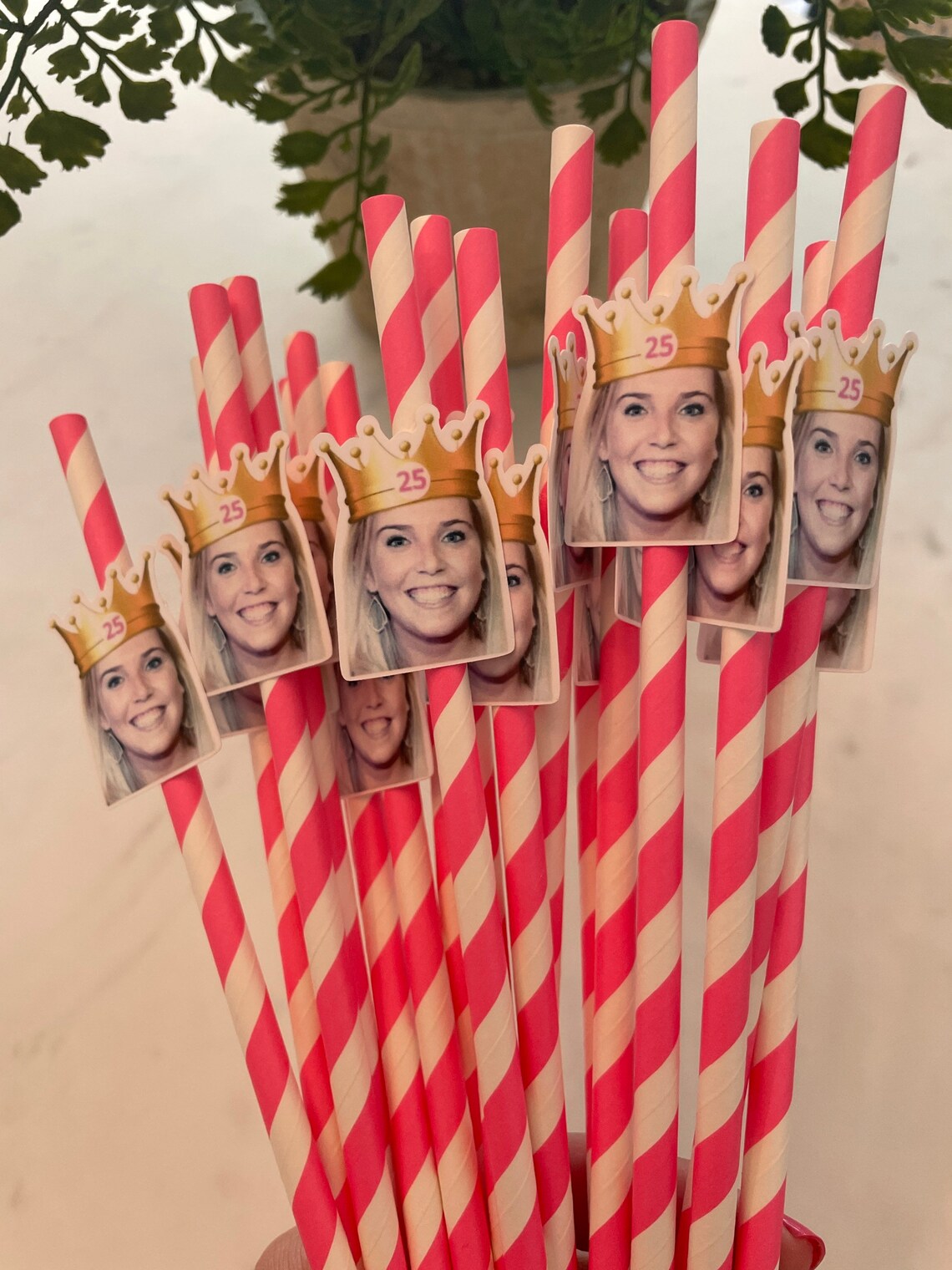 Custom Face Paper Straws: Personalized Crown Party Straws - Etsy