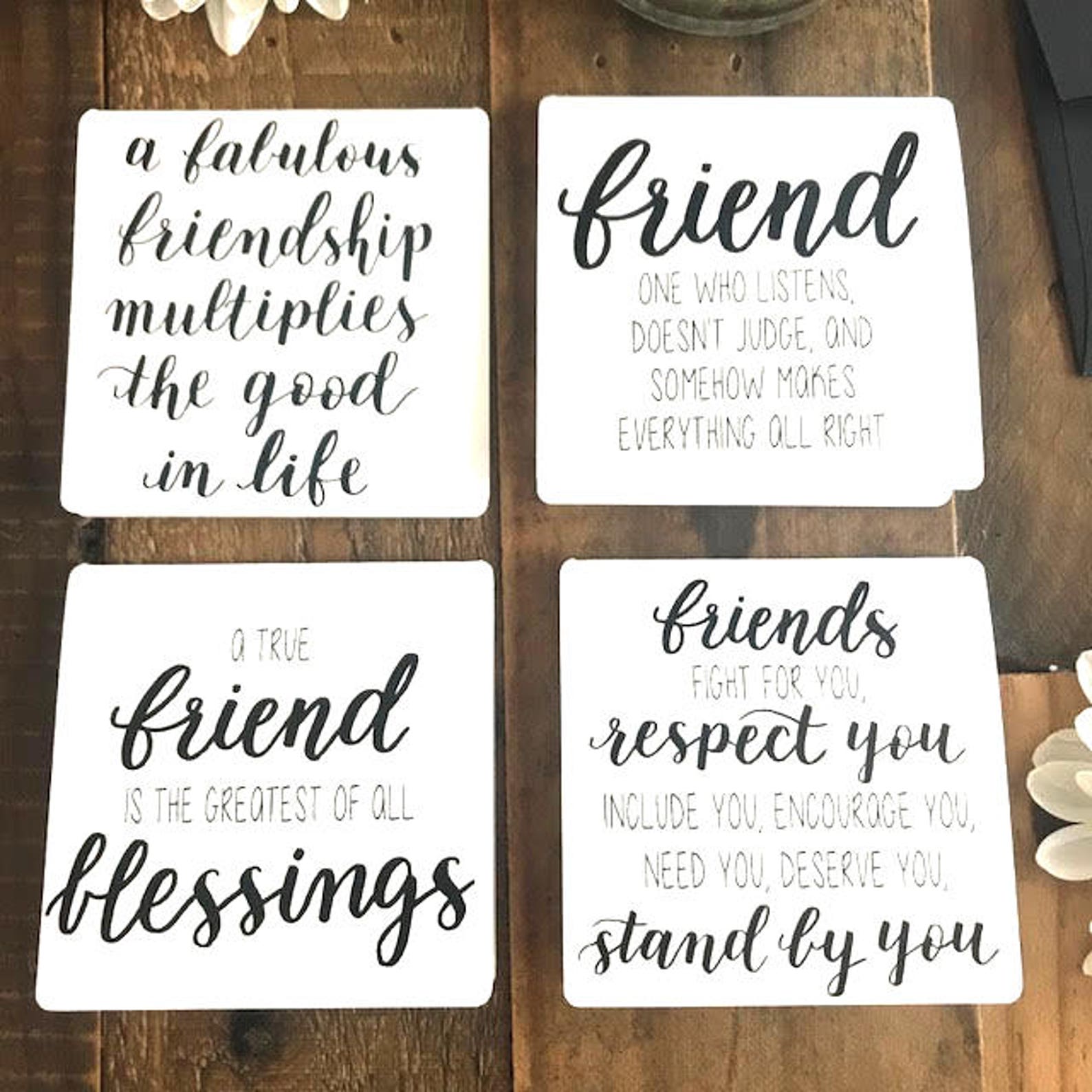 FRIENDSHIP Mini Note Card Greeting Card Encouragement, Card Set Hand ...