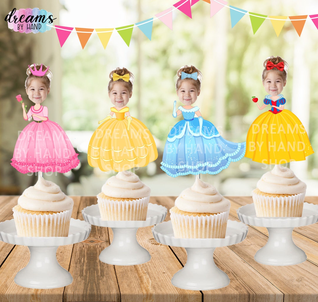 Custom Photo Princess Cupcake Toppers: Personalized Birthday Party ...