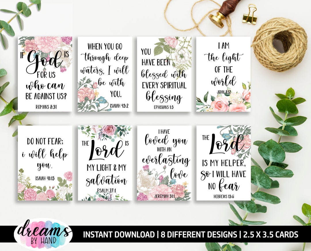 Bible Verses Cards, Encouragement Tags, Christian Tags, Instant ...