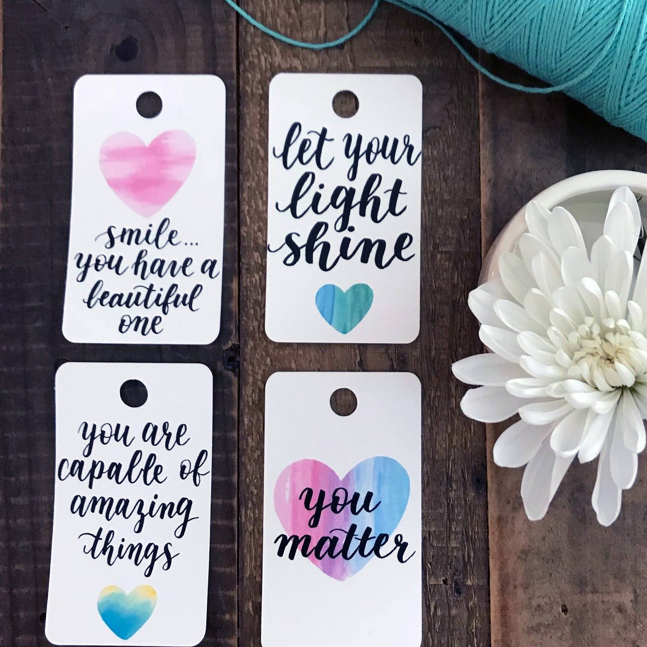 ENCOURAGEMENT Hand Lettered Gift Tags Hang Tags | Etsy