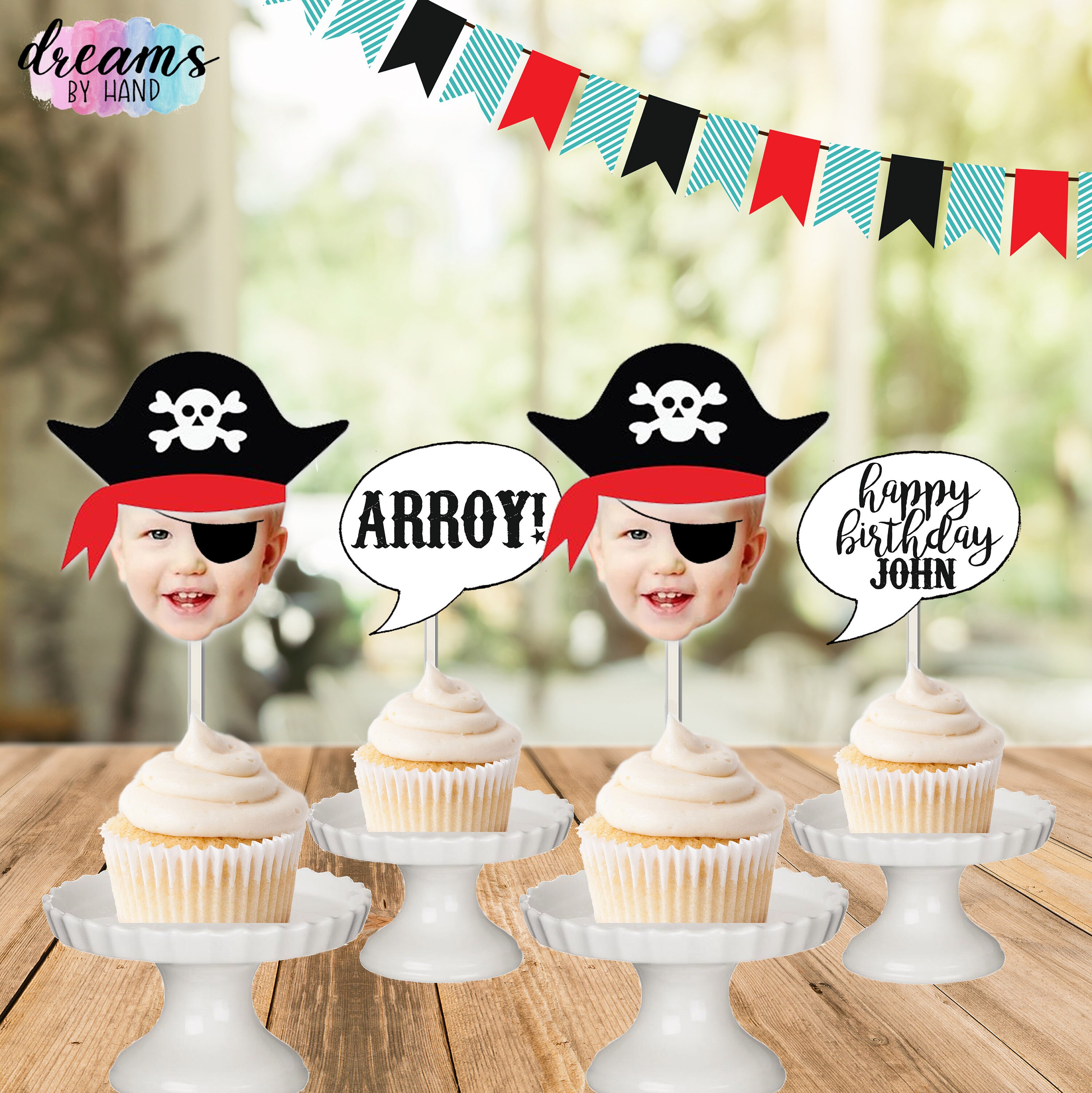 Pirate Cupcake Toppers Dessert Toppers Photo Cupcake | Etsy