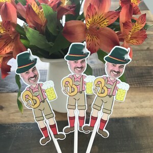 Oktoberfest Photo Cupcake Toppers: German Guy Birthday Cutouts - Etsy