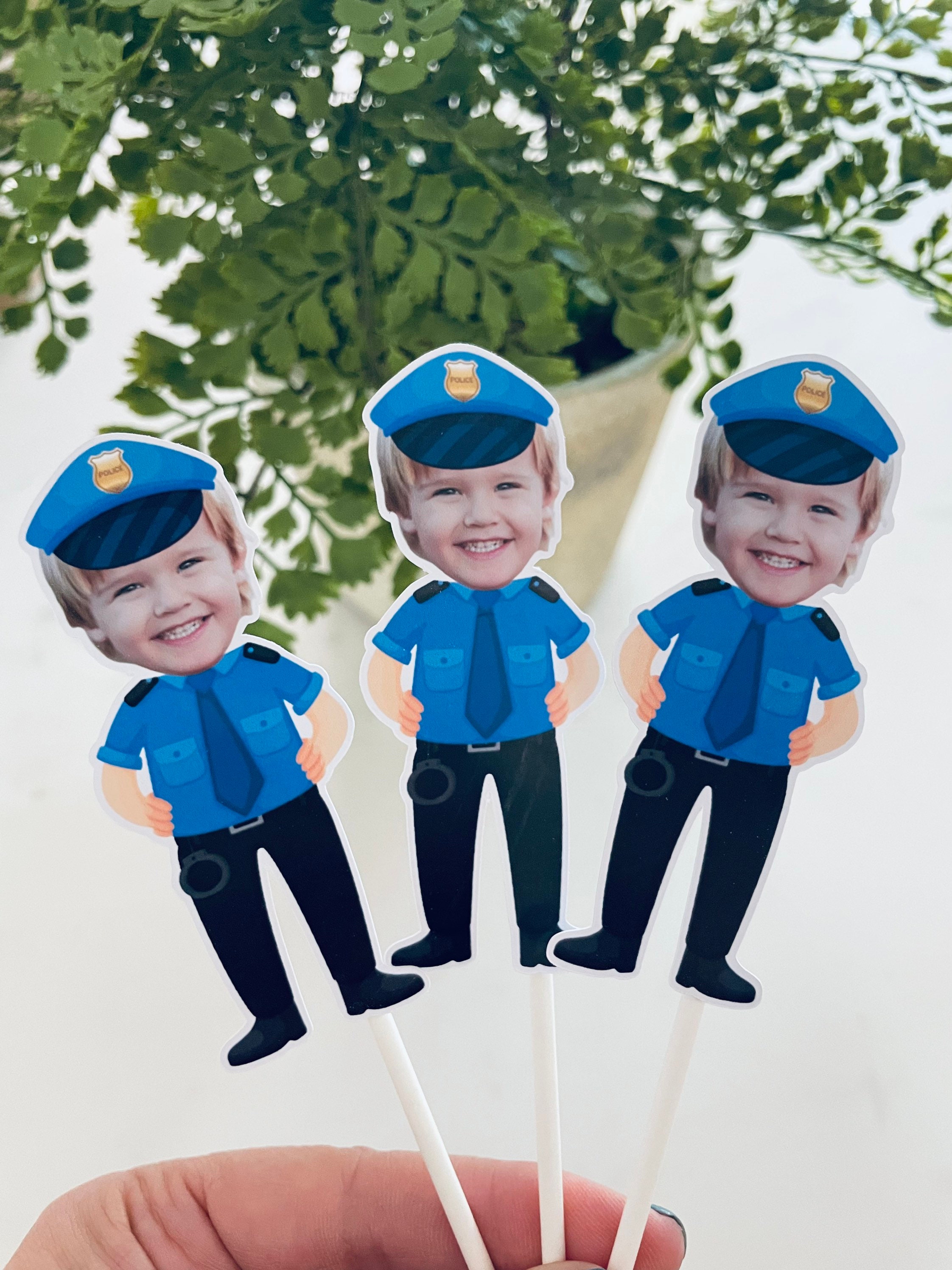 Personalized Police Officer Photo Cupcake Toppers: Custom Face Party ...