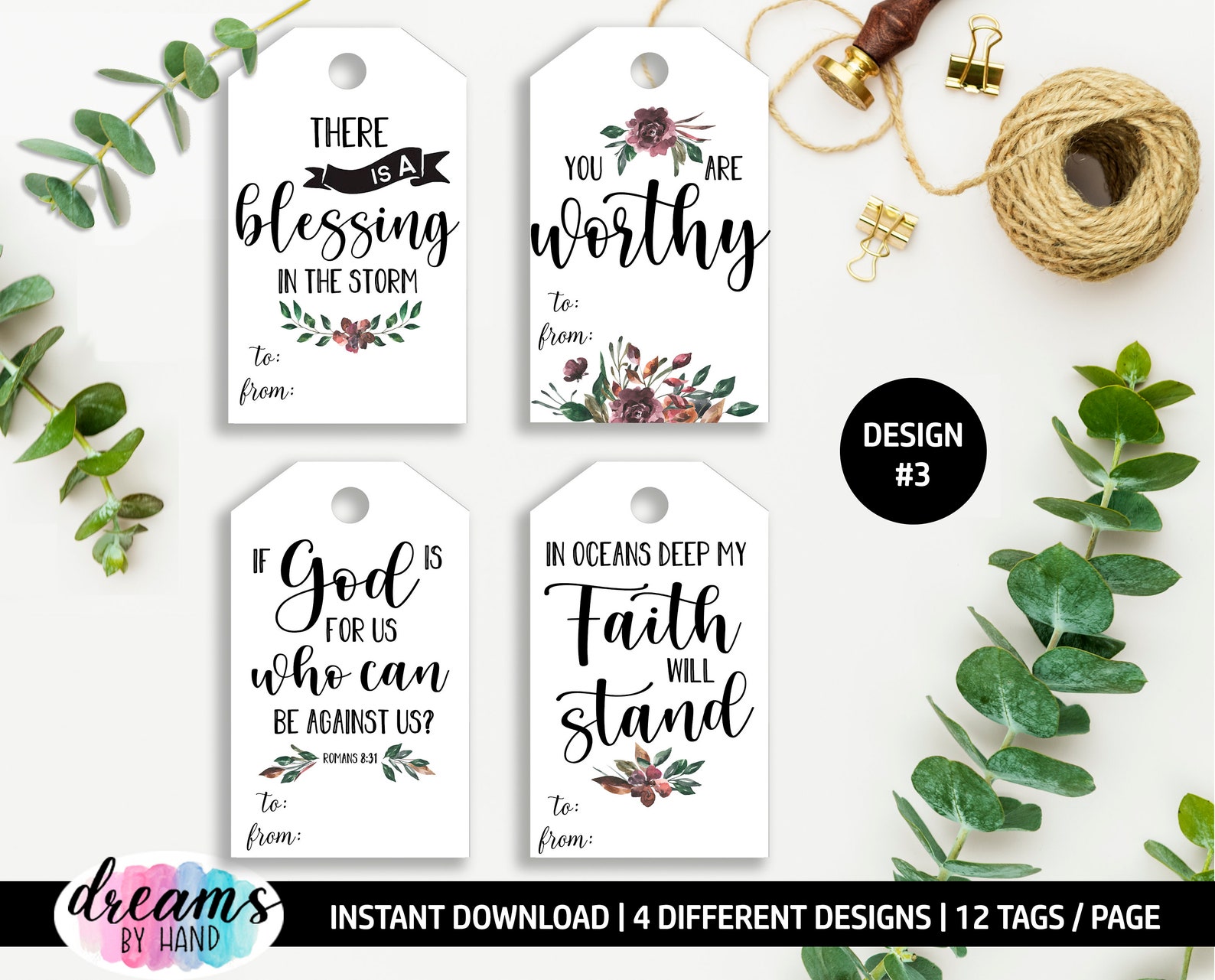 Bible Verses Hang Tags, Encouragement Gift Tags, Christian Tags ...