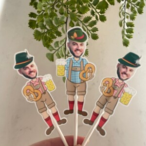 Oktoberfest Photo Cupcake Toppers: German Guy Birthday Cutouts - Etsy