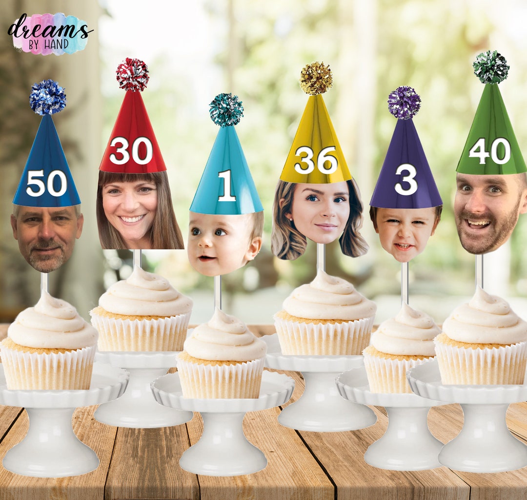 Custom Photo Cupcake Toppers: Birthday Party Decorations - Etsy