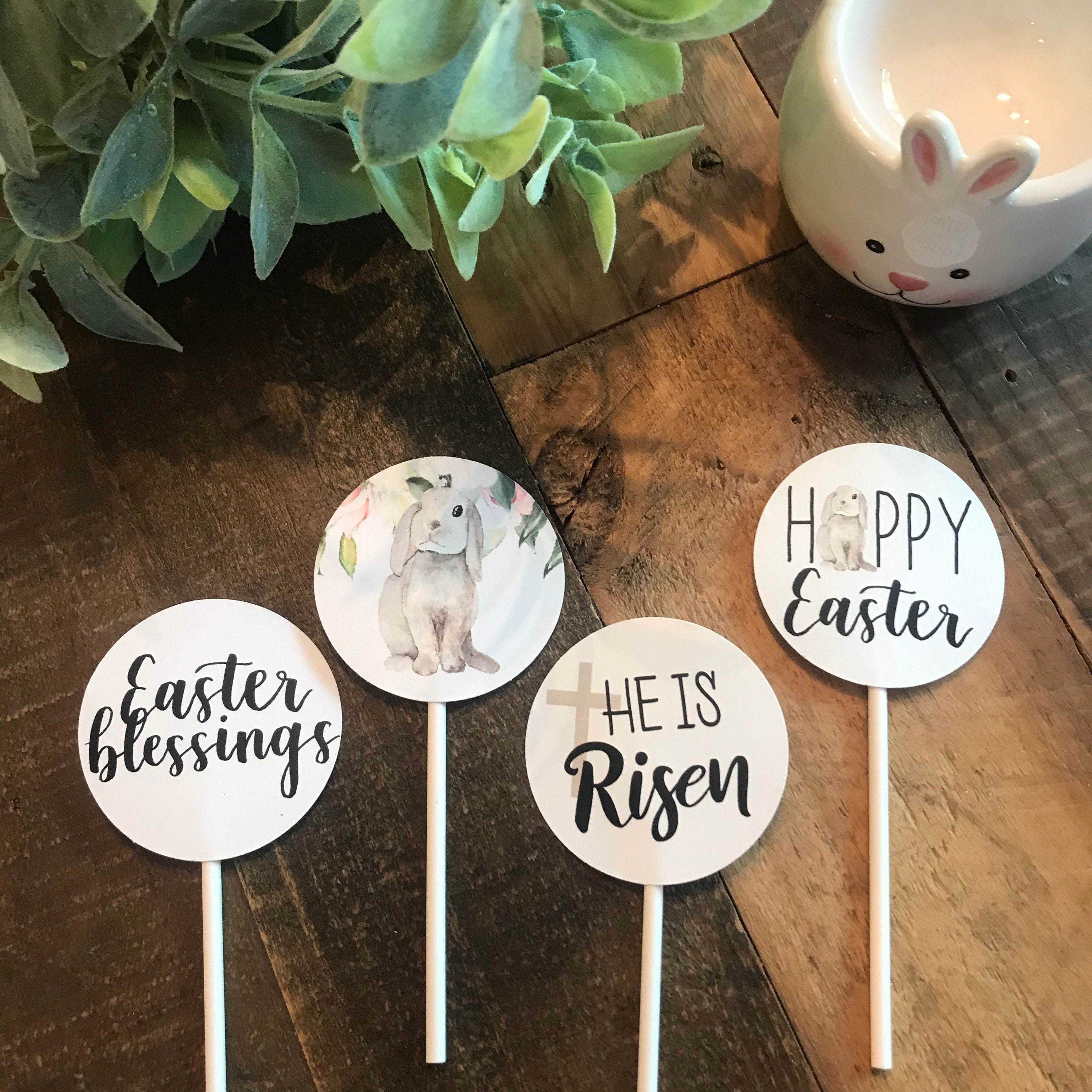 Printable Easter Toppers Easter Cupcake Toppers Easter Bunny - Etsy