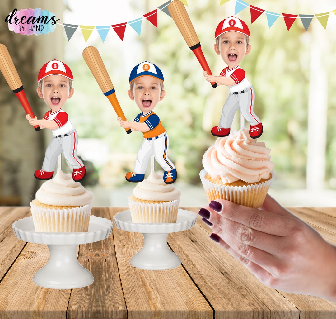 NEW Baseball Inspired Photo Toppers, Baseball Cap Photo Cupcake Toppers ...