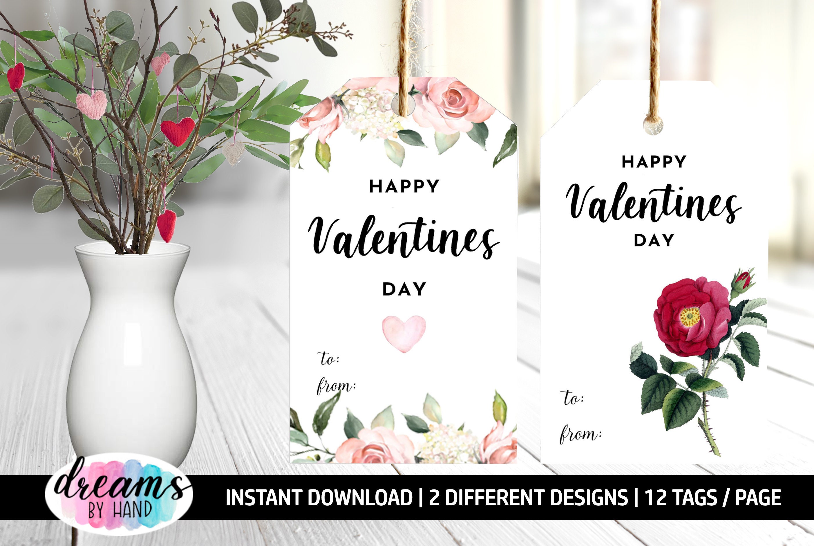 Printable Valentine's Day Hang Tags Love Gift Tags | Etsy