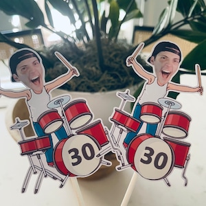 Rockstar Photo Toppers, Rock'n Roll Cupcake Toppers, Rock Cupcake ...