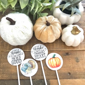 Fall, Thanksgiving Cupcake Toppers, Pumpkin Party Decor, Fall Party ...