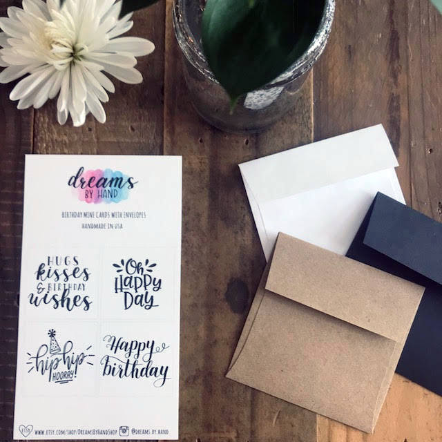 Mini Note Card Greeting Card Birthday Wishes Card Set - Etsy