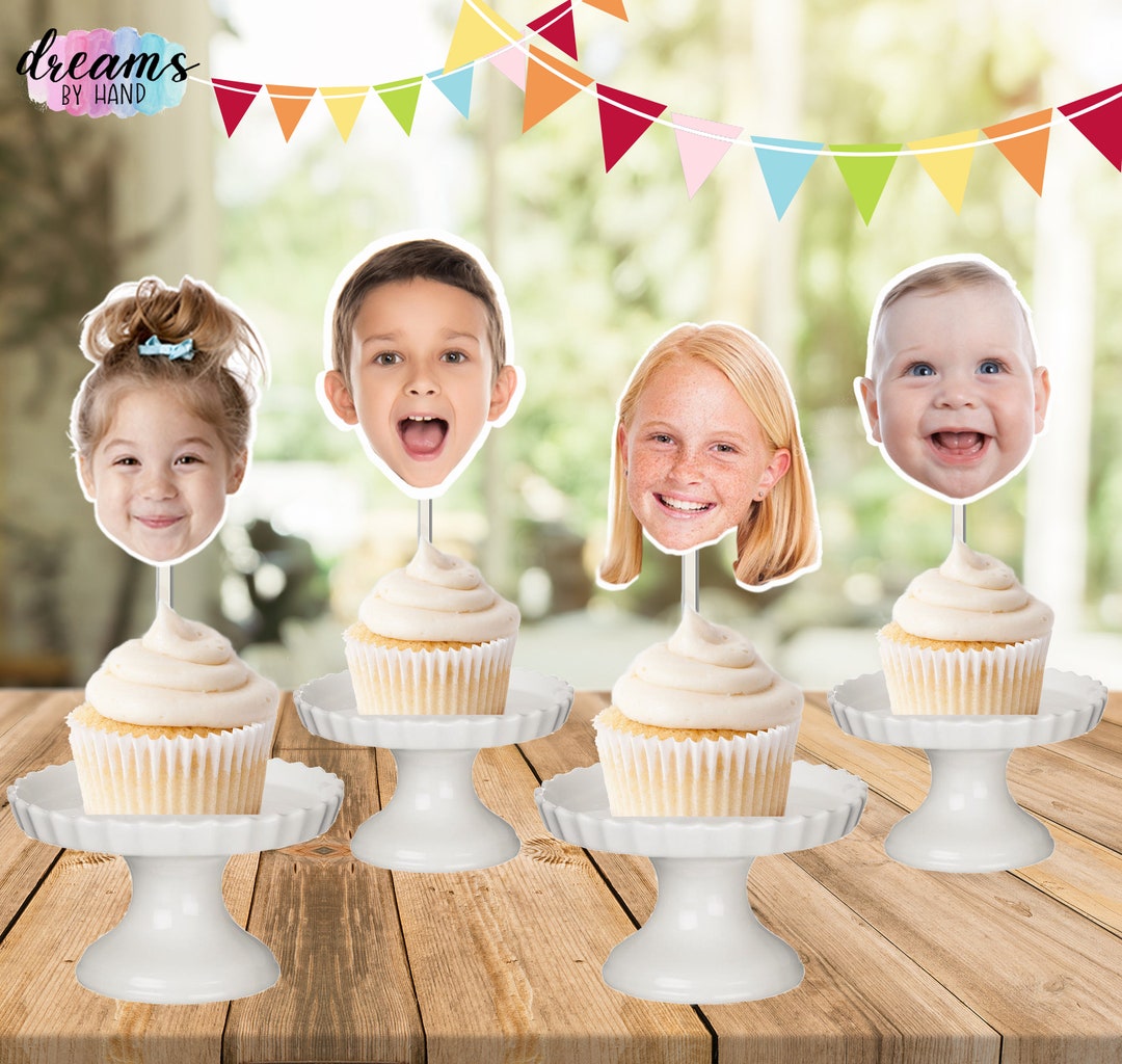 Personalized Face Cupcake Toppers: Fun Party Decoration (set of 12) - Etsy