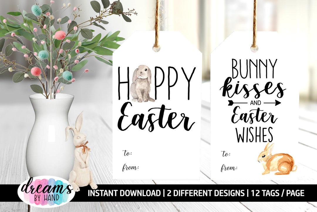 Printable Easter Bunny Gift Tags: School Gifts (instant Download) - Etsy