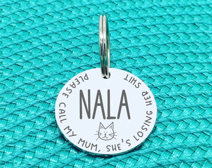 Cat Tag ID Tag Custom Cat Tag Personalized Cat Tag Cat Name Tag Cat ...