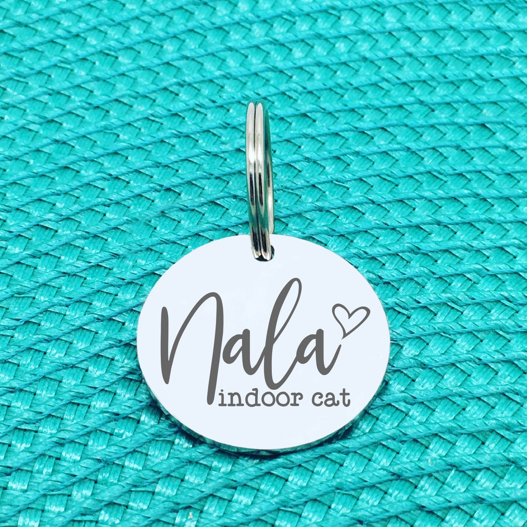 Personalised Cat Name Tag, Cat Collar Tag, Cat Tag, Cat ID Tag, Small ...