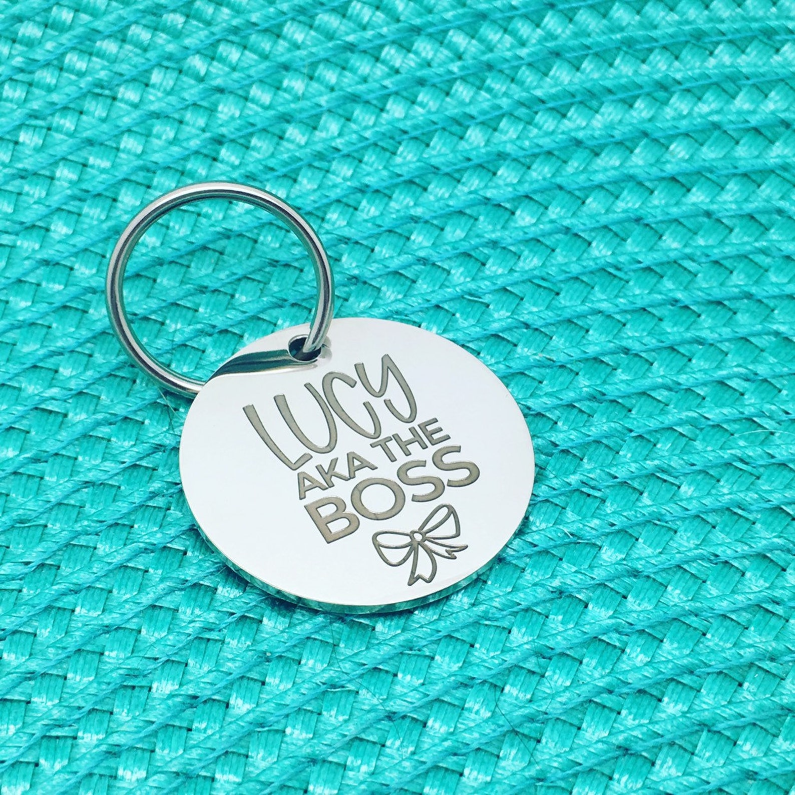 Im the Boss Dog Collar Tag Funny Cute Dog Name Tag Dog - Etsy Australia