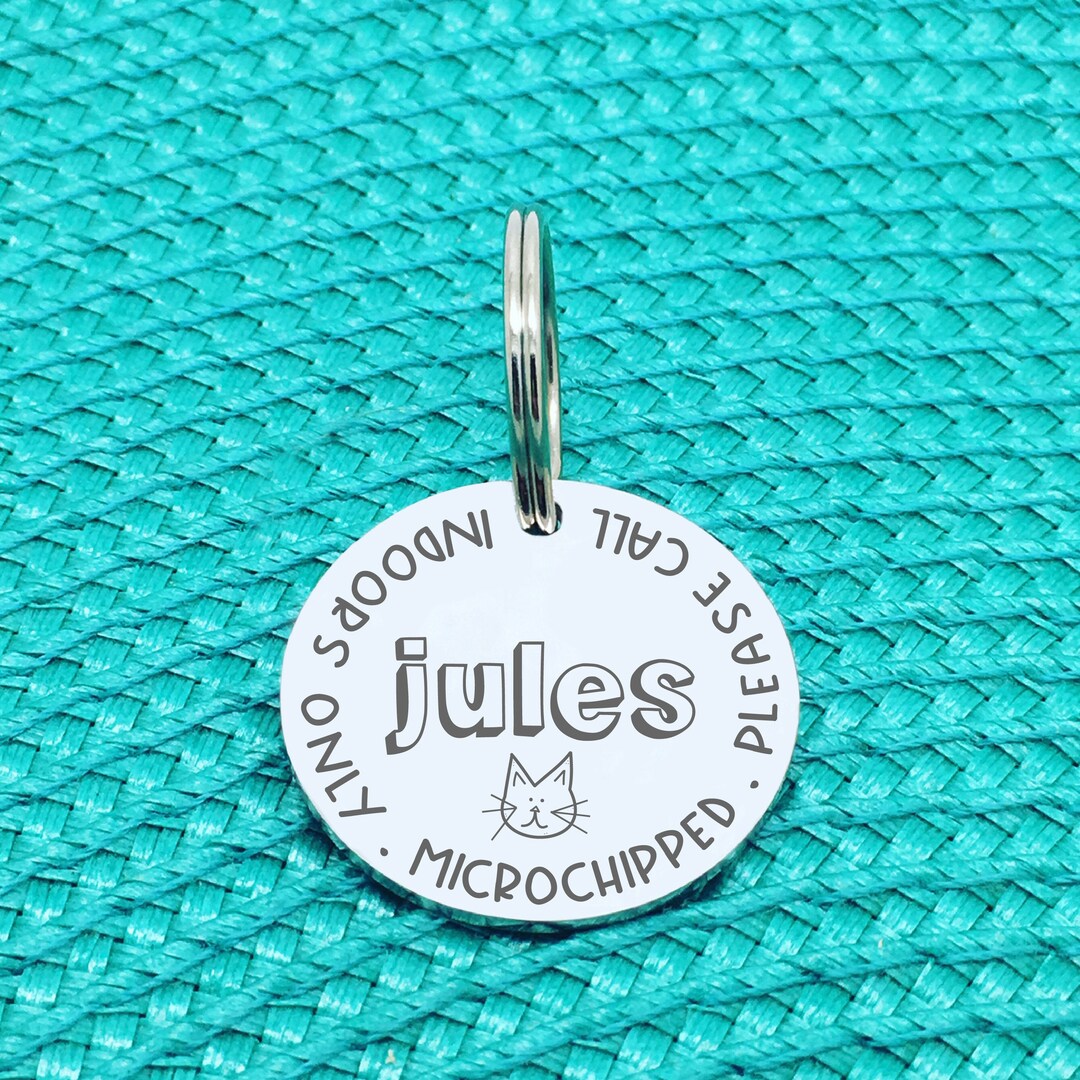 Personalised Cat Name Tag, Cat Tag, Cat Tag Collar, Cat, Engraved Cat ...
