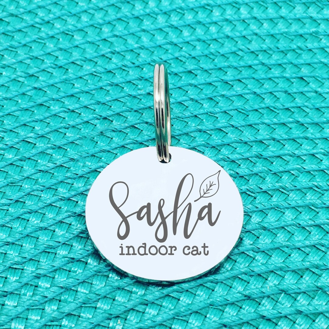 Personalised Cat Name Tag, Cat Collar Tag, Cat Tag, Cat ID Tag, Small ...