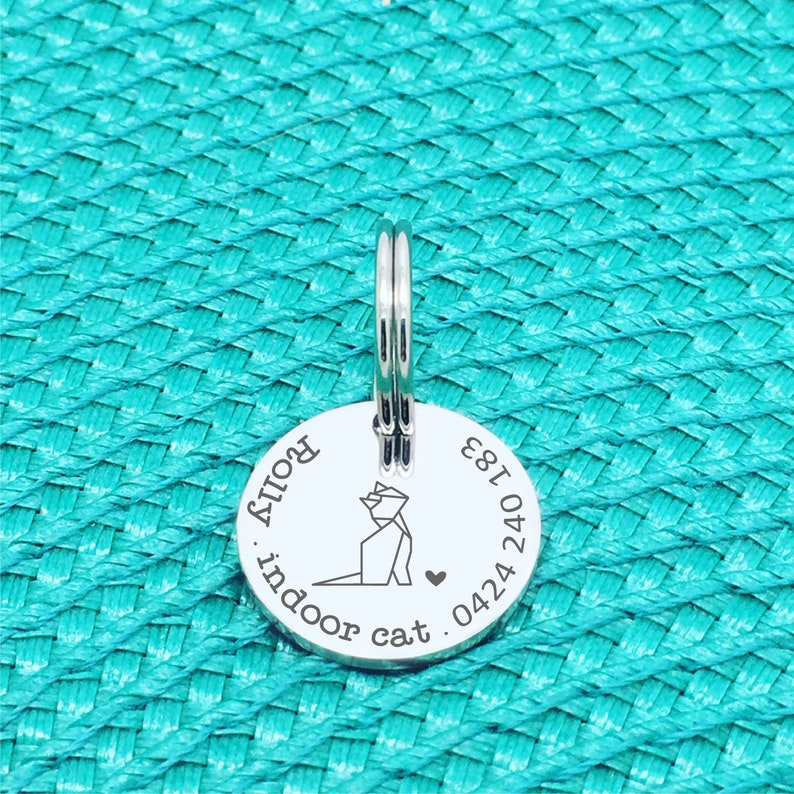 Personalized Cat Name Tag Cute Simple Cat Name Tag - Etsy