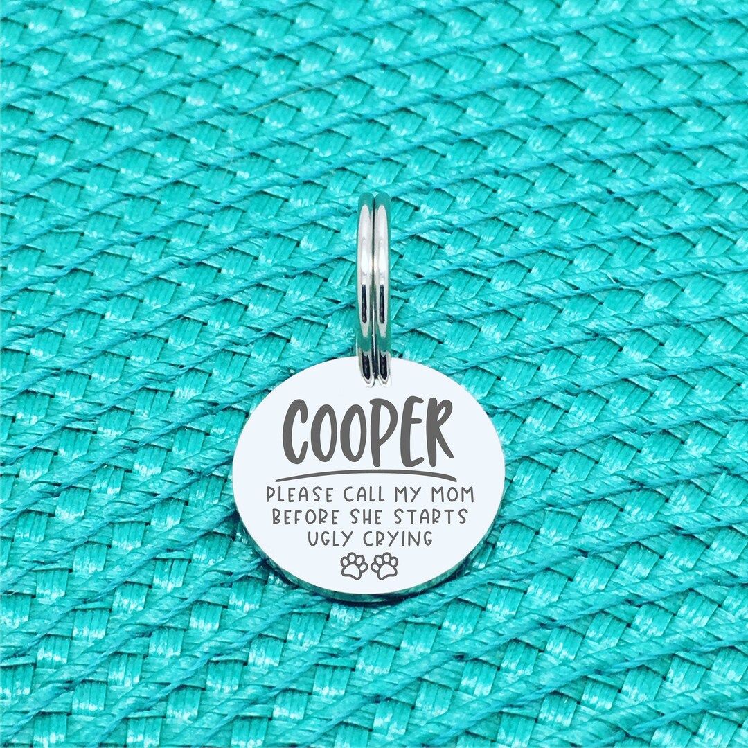 Ugly Crying Dog Tag, Personalised Dog Tag, Dog Tag, Dog, Dog Collar ...