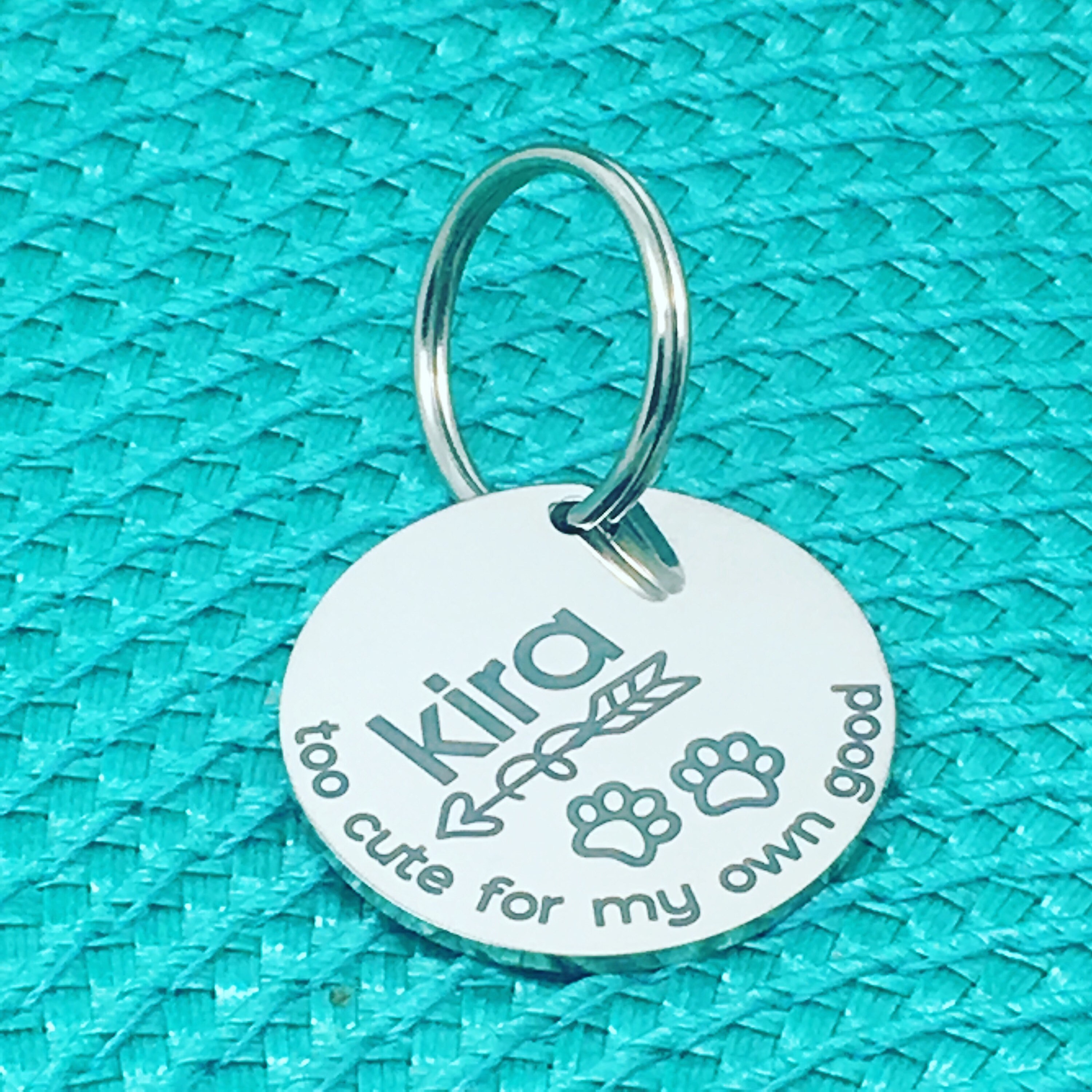 Too Cute For My Own Good Personalized Dog Tag Dog Tag Name Tag | Etsy